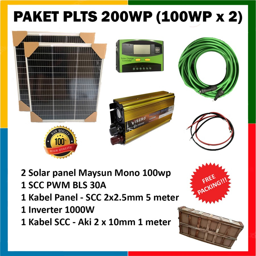 Jual Paket Solar Panel PLTS 200WP | Shopee Indonesia