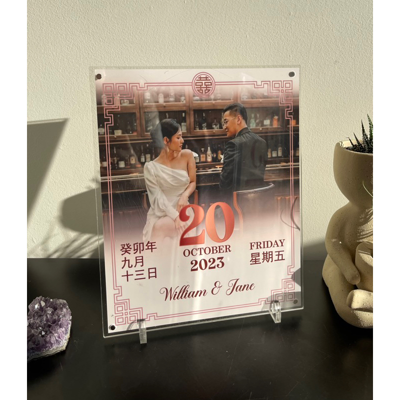 Jual [SMALL] Arcylic wedding calendar || Sangjit kalender nikah ...