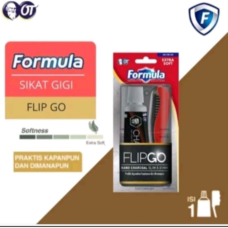 Jual Sikat Gigi Formula Flip Go dan Pasta Gigi Nano Charcoal travel ...