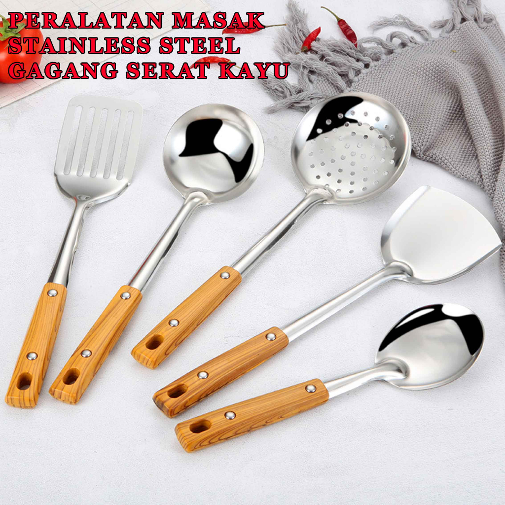 Jual Peralatan Masak / Alat Masak Stainless / Gagang Serat Kayu ...