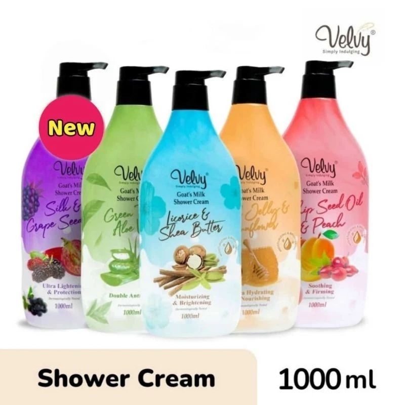 Jual Velvy Goats milk Shower Cream 1000ml | Shopee Indonesia