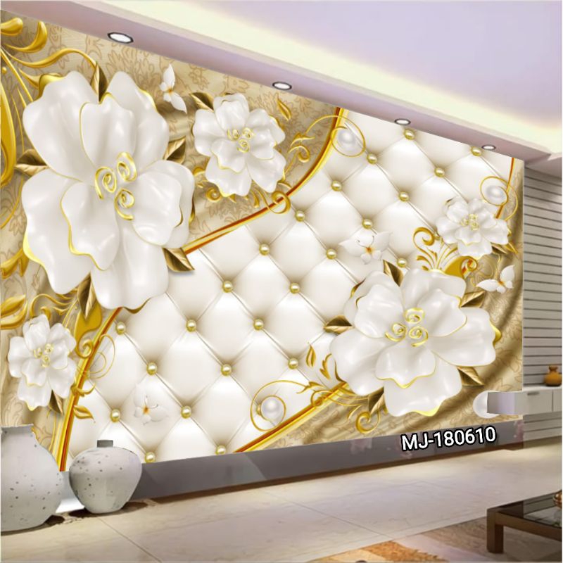 Jual cetak wallpaper custom visual 3D bunga katalog 2,wallpaper dinding ...
