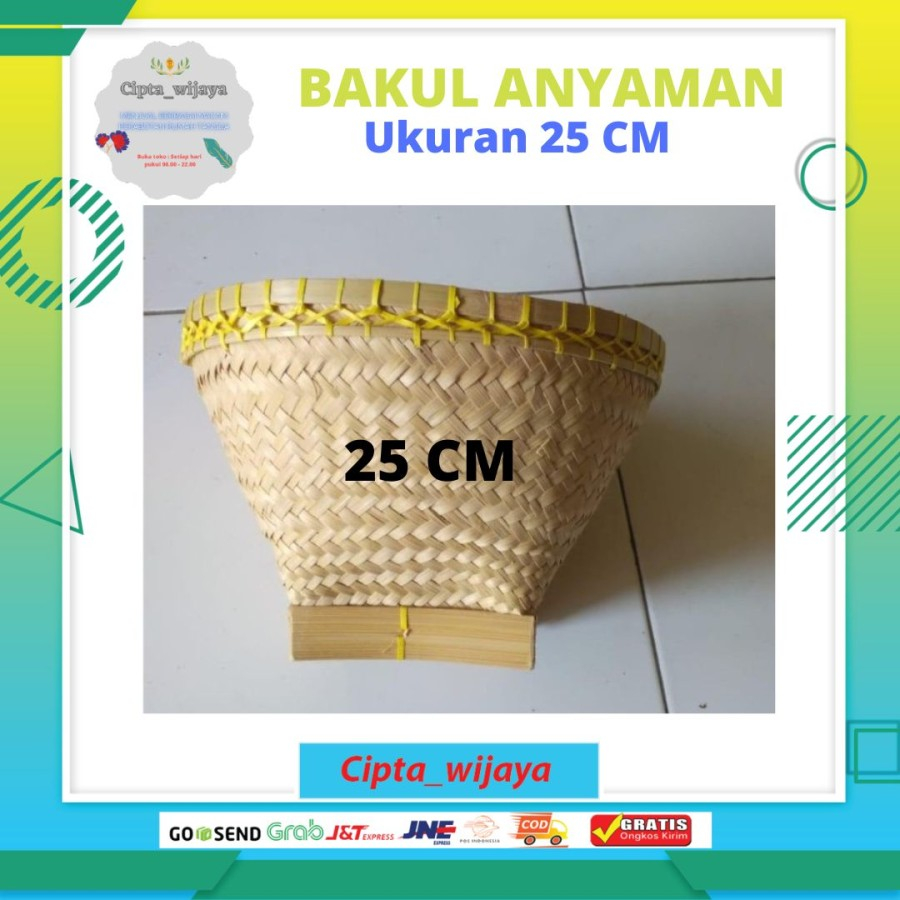 Jual Bakul Nasi Bambu Anyaman 25 cm / Wakul Tempat Nasi Bambu Anyaman ...