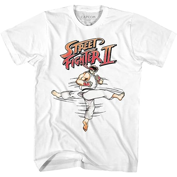 Jual KAOS Street Fighter II Ryu Roundhouse Kick White T-Shirt | Shopee ...