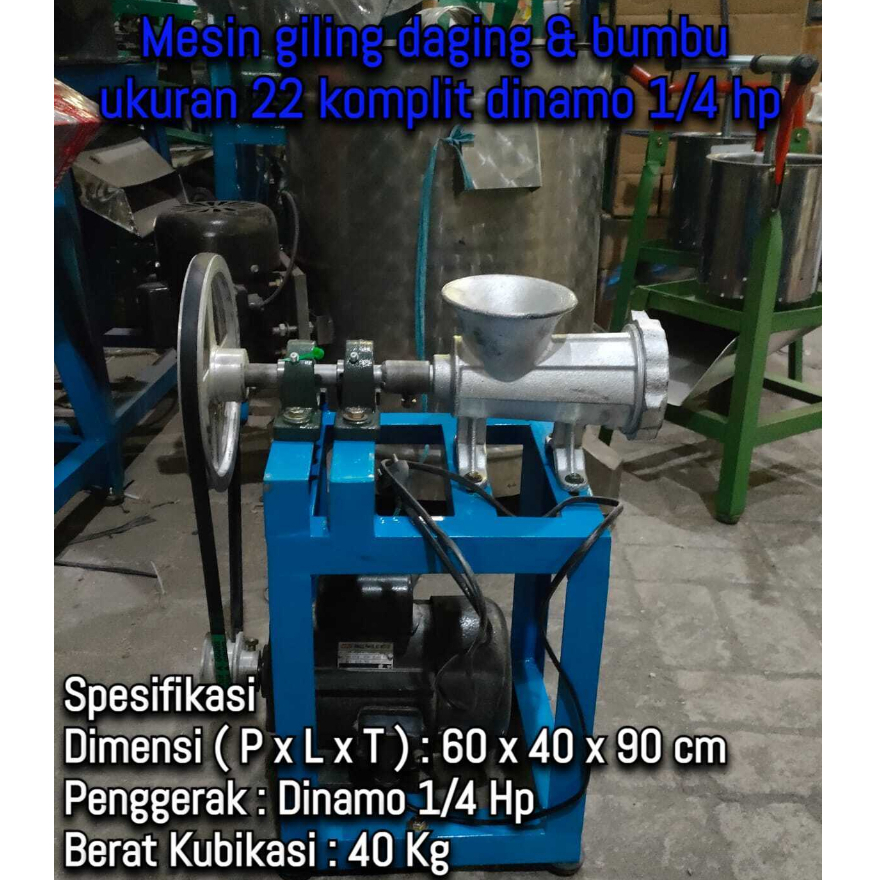 Jual Mesin giling daging, bumbu ukuran 22 komplit dinamo 1/4 hp ...