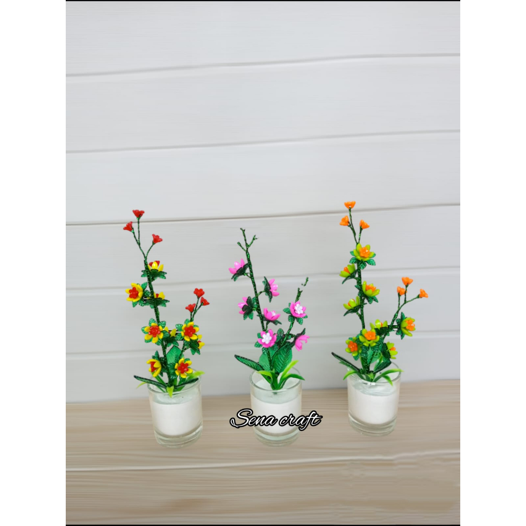 Jual Pot+bunga kecil/Bunga akrilik | Shopee Indonesia