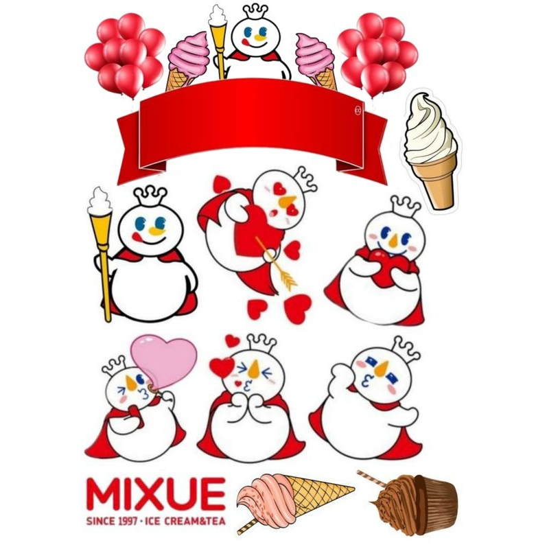 Jual Mixue/Topper Cake Happy Birthday Bisa Request Nama dan umur/Topper ...