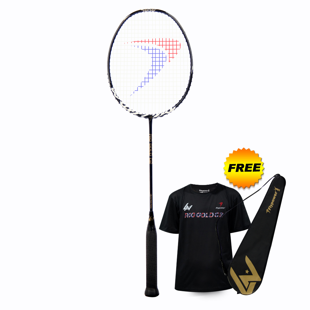 Jual Flypower Rio Gold C2 Raket Badminton Black Silver Free Tas dan ...