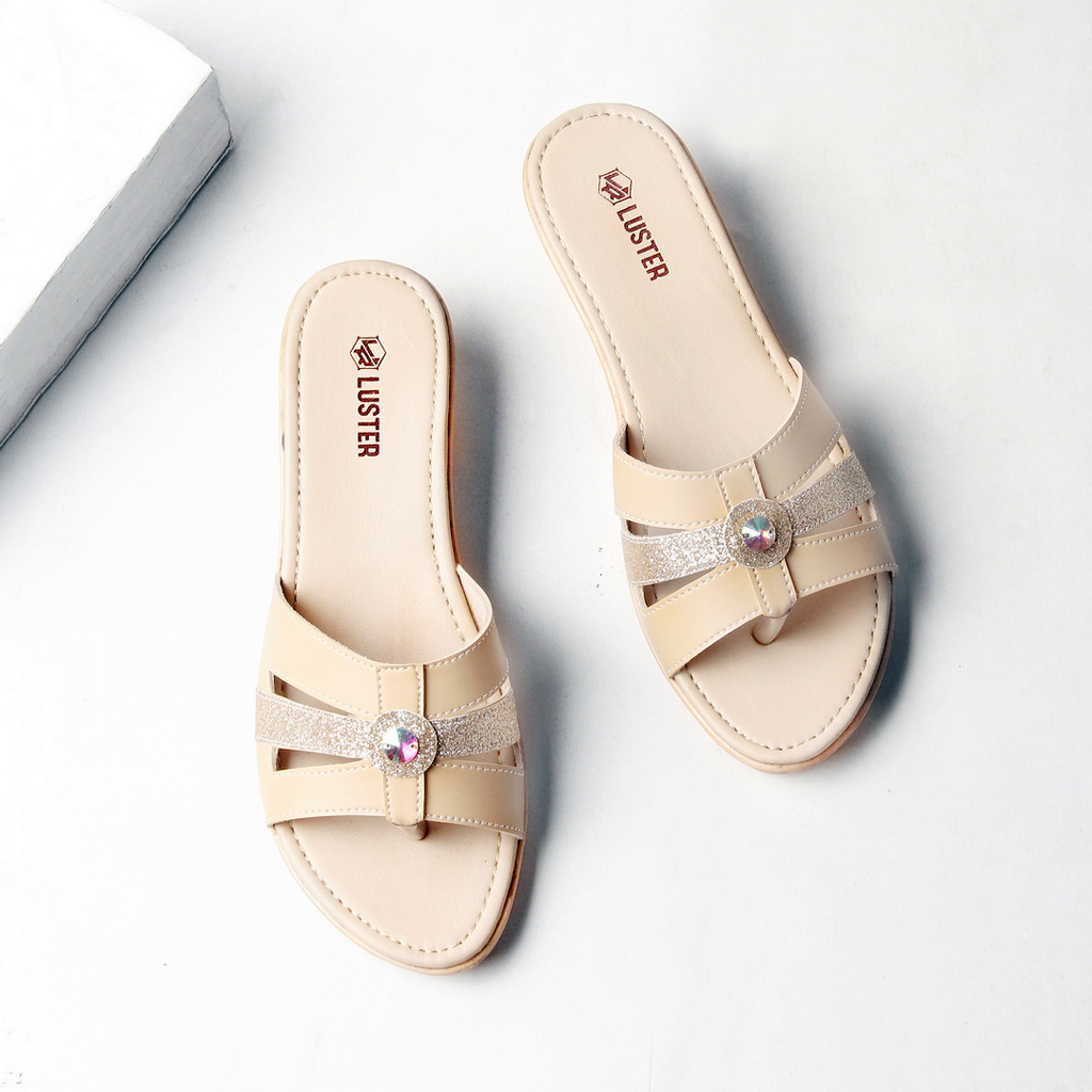 Jual Sandal Wanita 3cm Kekinian Wedges Kondangan Ibu Ibu Selop Mewah ...