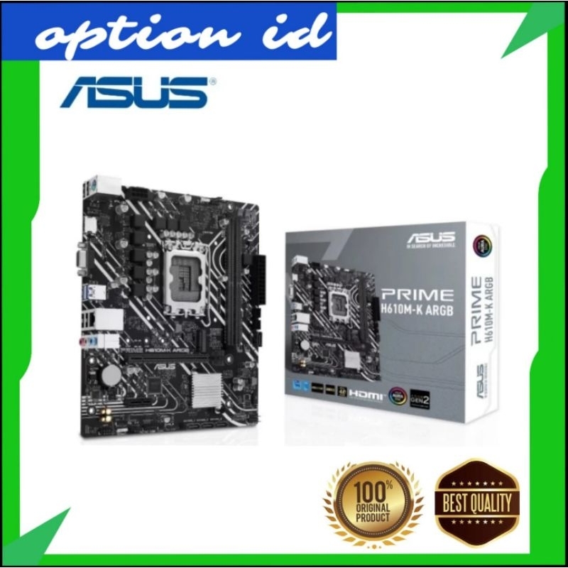 Jual ASUS PRIME H610M-K ARGB | H610 LGA1700 DDR5 mATX - Motherboard INTEL | Shopee Indonesia