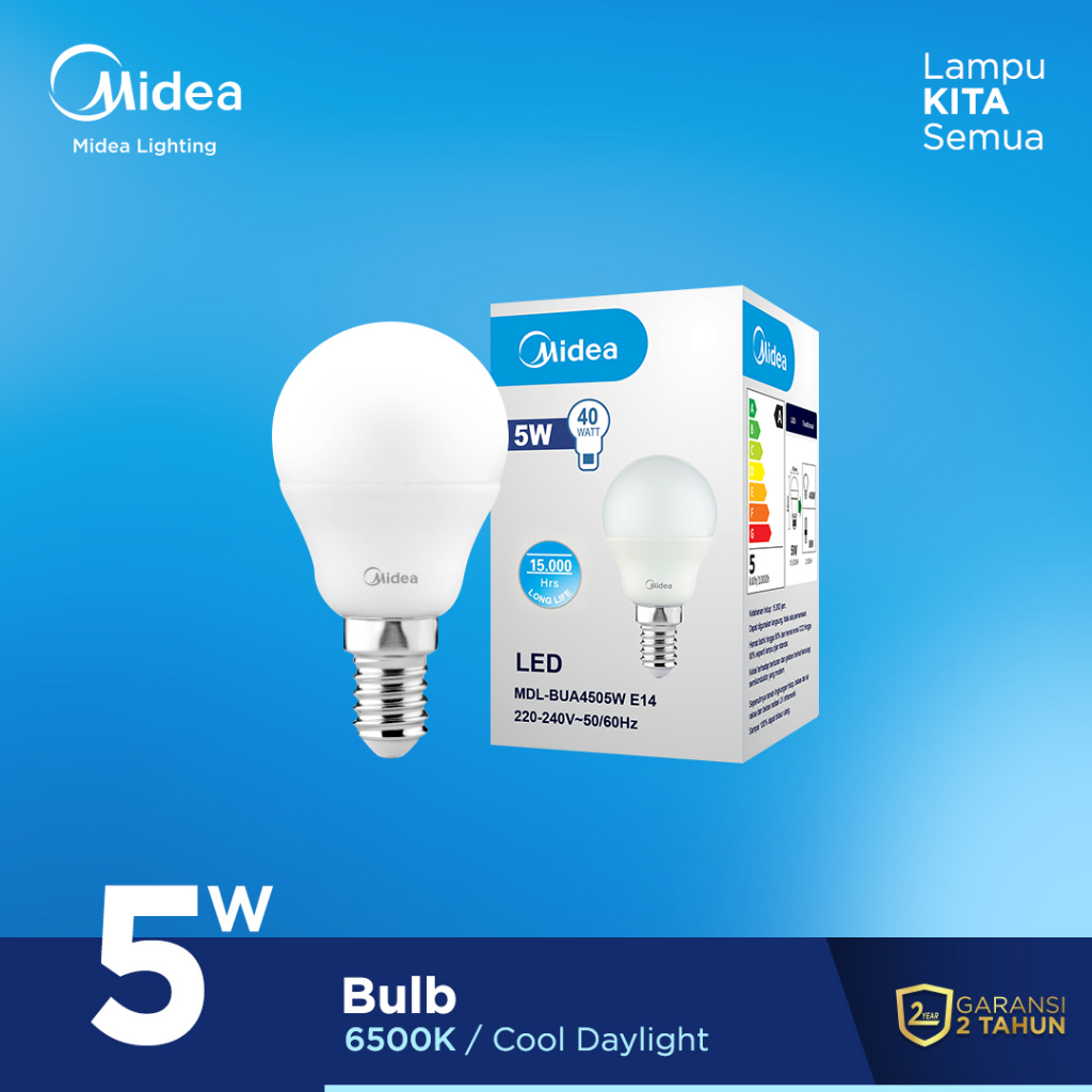 Jual Midea Lighting - Lampu LED Bulb E14 5 Watt 6500K - White - Cool Daylight | Shopee Indonesia