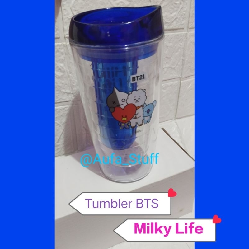 Jual tumbler milo/botol milo/infused water tumbler Milk Life BTS ...