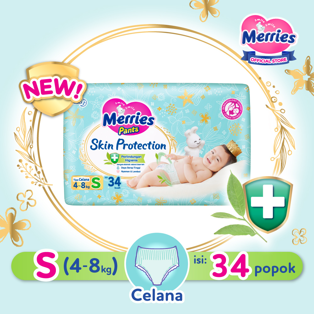 Jual Merries Skin Protection Popok bayi Celana S 34 | Shopee Indonesia