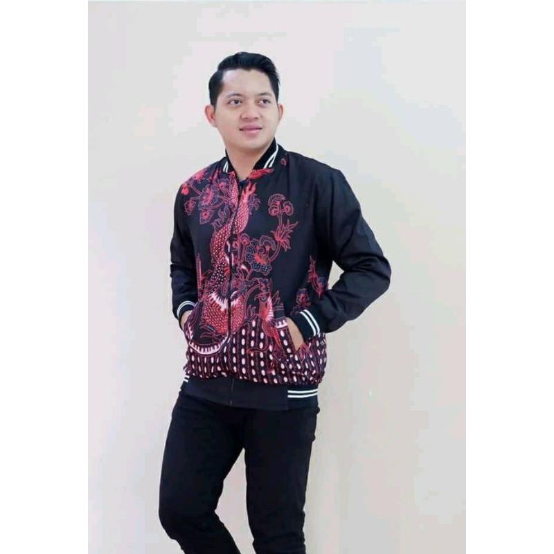 Jual JAKET BATIK BOMBER FULL FURING SAKU DALAM | Shopee Indonesia