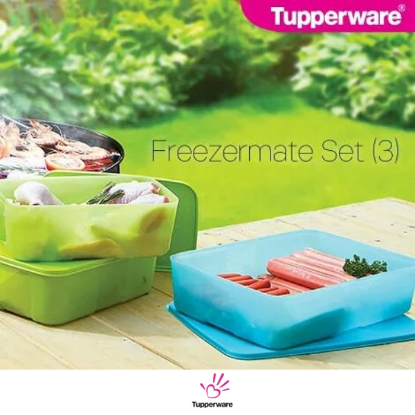 Jual TUPPERWARE FREEZERMATE 3PC PAK N STOR Wadah Penyimpanan Freezer ...