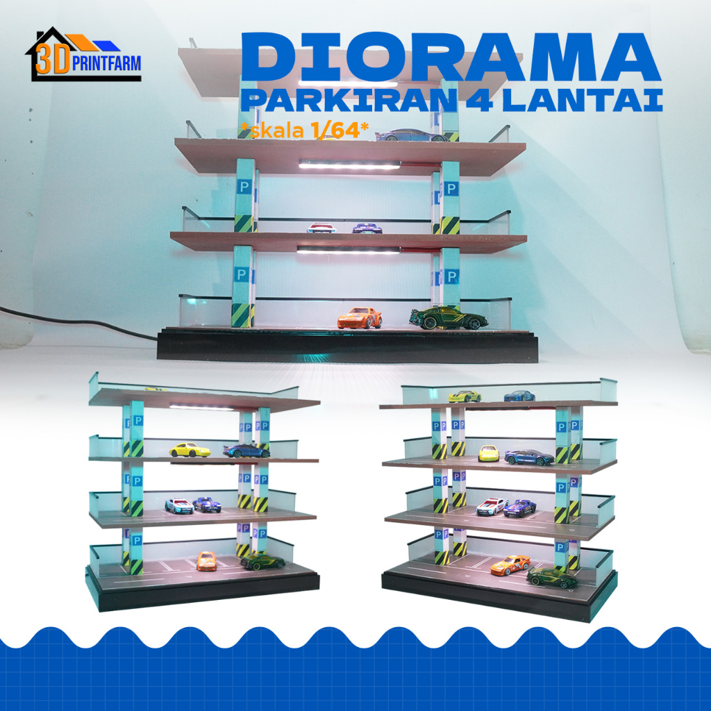 Jual Diorama Parkiran 4 lantai skala 1:64 / Rak Diorama Parkiran 4 ...