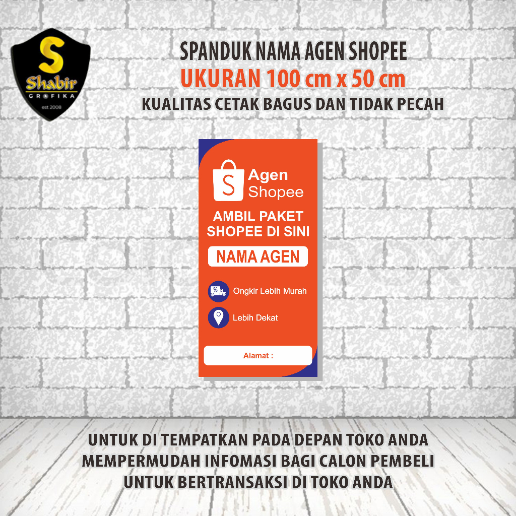 Jual SPANDUK AGEN SHOPEE 100 cm x 50 cm | Shopee Indonesia