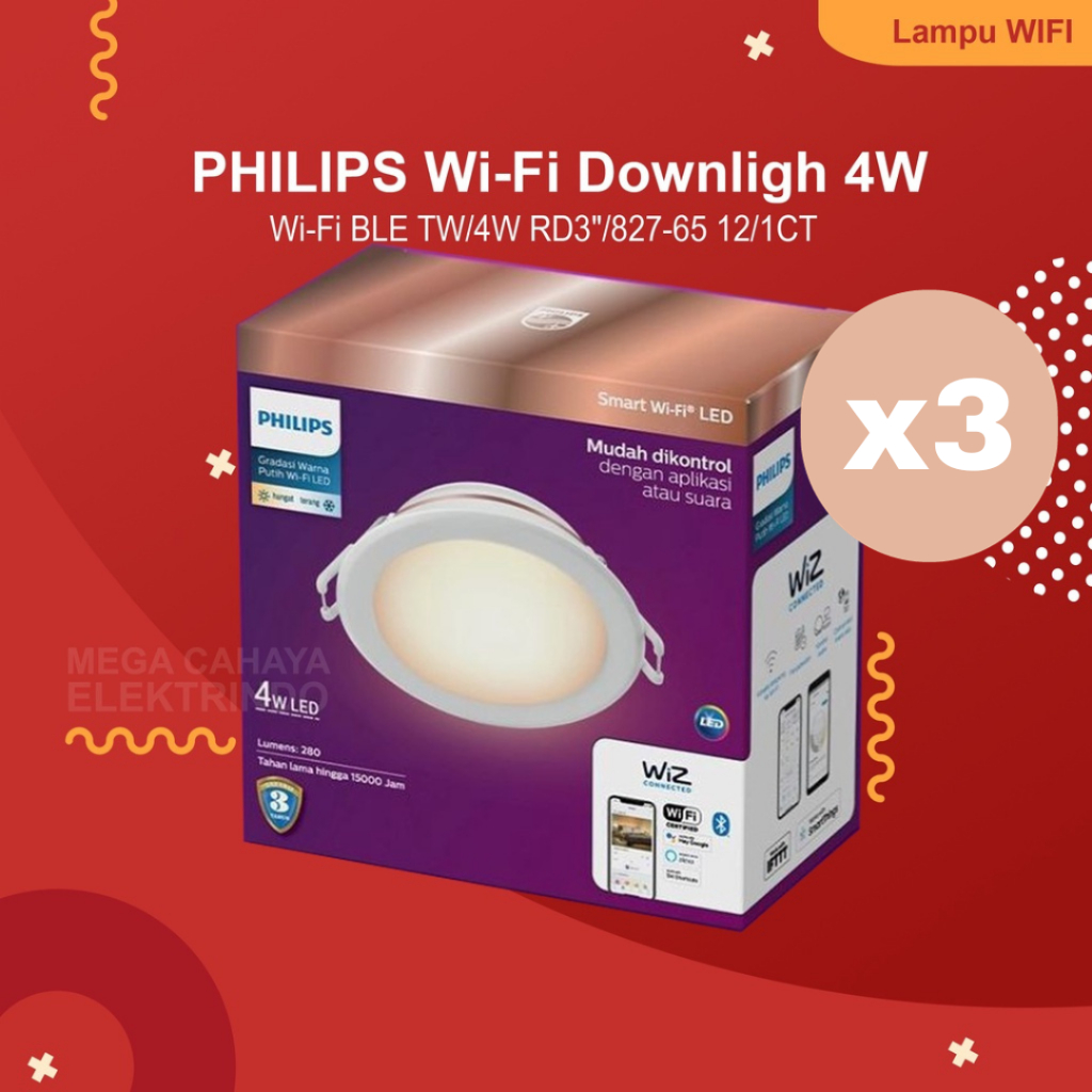 Jual paket bundling Philips Smart Wifi LED Downlight 4W - Tunable White (Putih) | Shopee Indonesia
