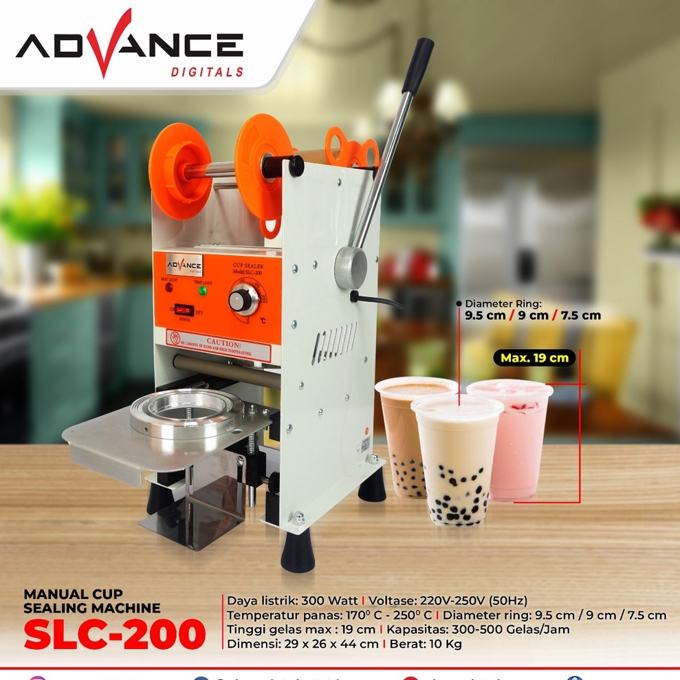 Jual Mesin sealer cup Advance SLC 100 / SLC 200 Mesin penutup minuman ...