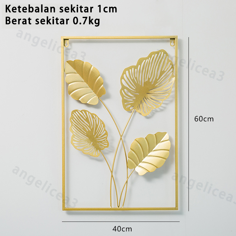 Jual Wall Decor Hiasan Dinding Aesthetic Frame Metal Gold Daun Leaf ...