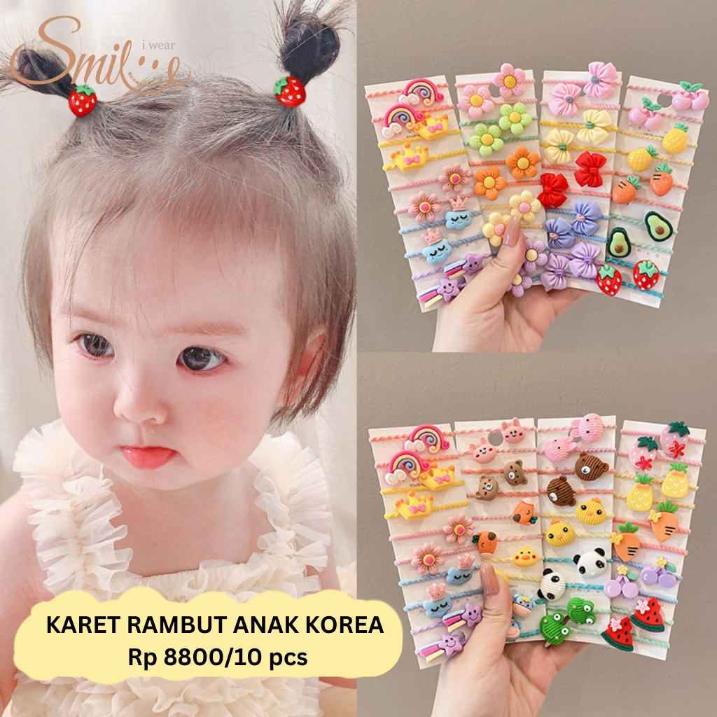 Jual 10 PCS KARET RAMBUT KARAKTER KOREA / KARET RAMBUT ANAK / KARET ...