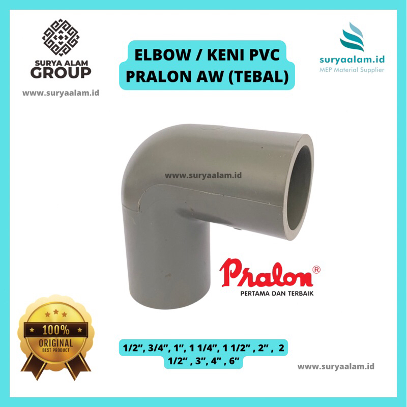 Jual ELBOW 2" FITTING PIPA PVC "PRALON" | KNEE 2 1/2" PRALON | KENI 3 ...