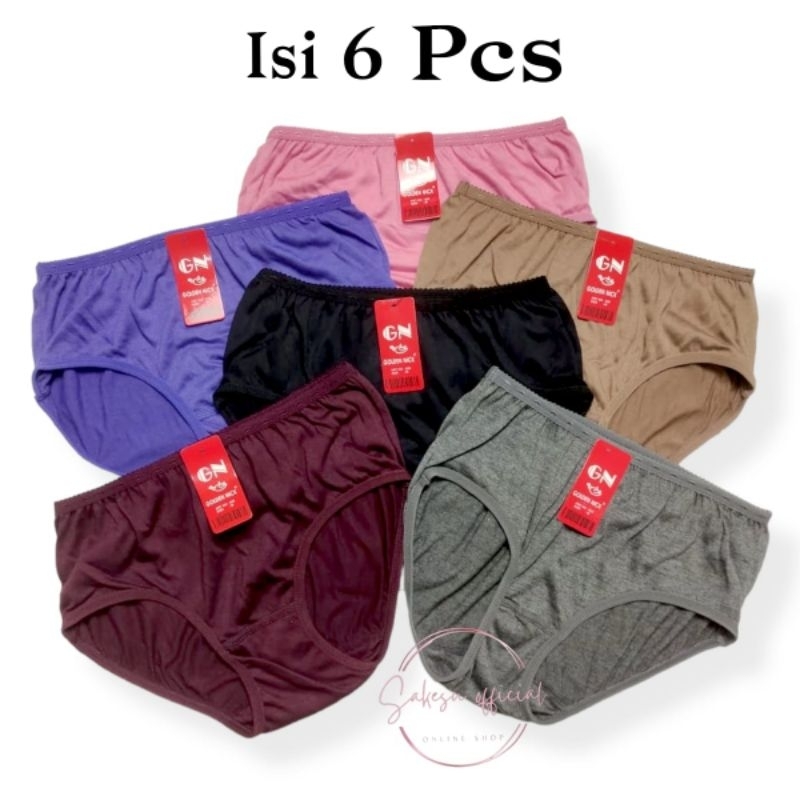 Jual Celana Dalam Wanita Isi Setengah Lusin 6 Pcs Katun Polos - Daleman Cewek Adem | Shopee ...