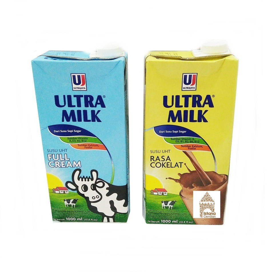 Jual (PCS) Ultra Milk Susu UHT Full Cream & Coklat 1 Liter / 1000ml ...