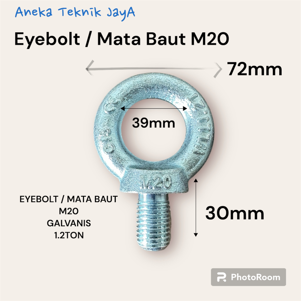 Jual Eye Bolt M20 / Mata Baut Galvanized M20 | Shopee Indonesia