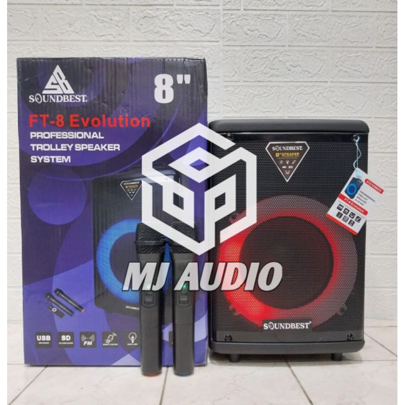 Jual SPEAKER PORTABLE SOUNDBEST FT 8 EVOLUTION ORIGINAL 8INCH BLUETOOTH ...