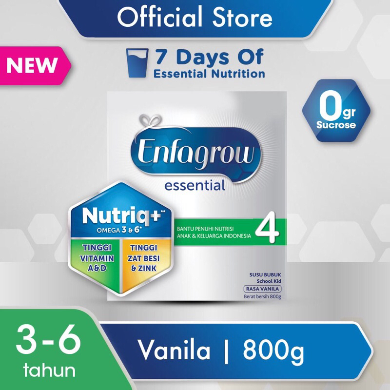 Jual Susu Formula Enfagrow Essential 4 800 gram Vanila | Shopee Indonesia
