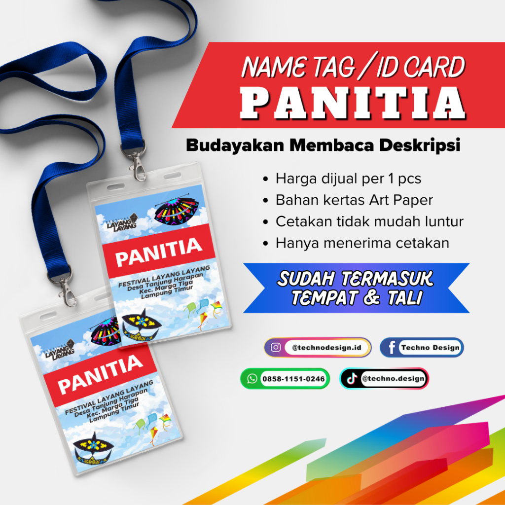 Jual ID CARD MURAH BISA UNTUK PANITIA, ACARA/FESTIVAL, LOMBA. | Shopee ...