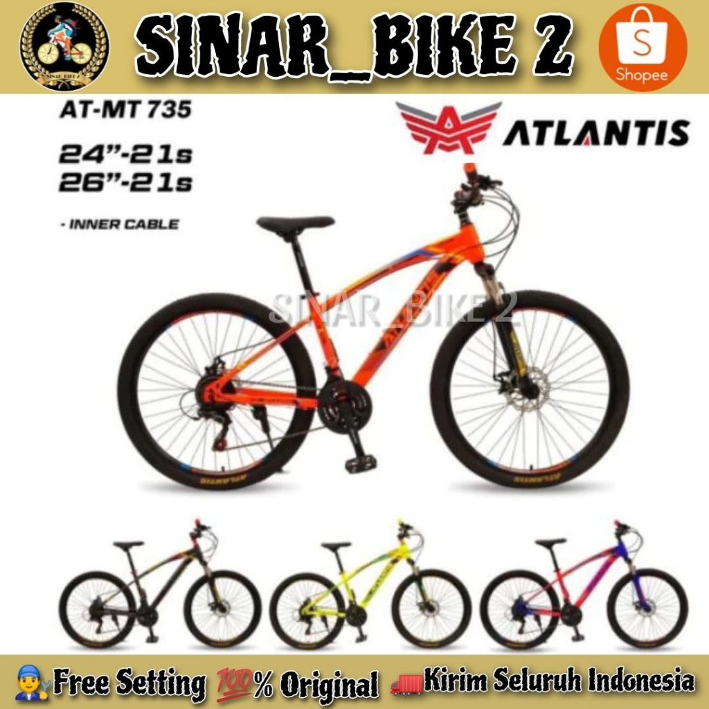 Jual Sepeda Gunung MTB ATLANTIS 690 & 730 & 735 Ukuran 24" 26" 27.5" Inch 21 Speed | Shopee ...