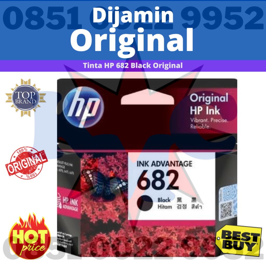 Jual HP 682 Colour Original Ink / Tinta HP 682 Black Advantage ...