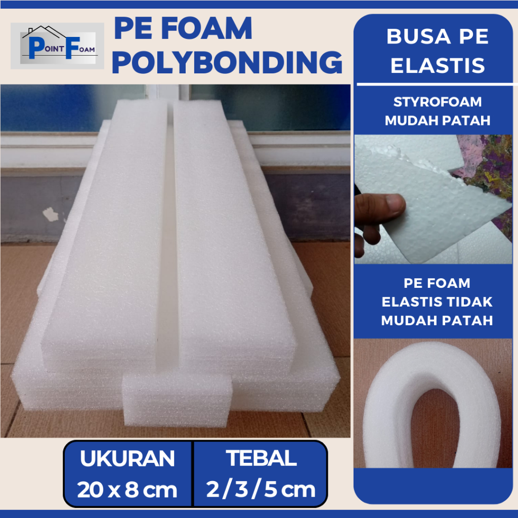 Jual Busa Gabus PE Elastis Polyfoam 20 x 8cm PE Foam Polybonding Busa ...