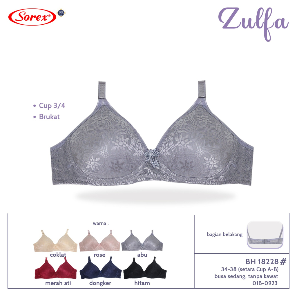 Jual Sorex Bra Busa Tanpa Kawat Kait 2 Setara Cup A-B Cup 3/4 Bra Harian BH 18228 | Shopee Indonesia