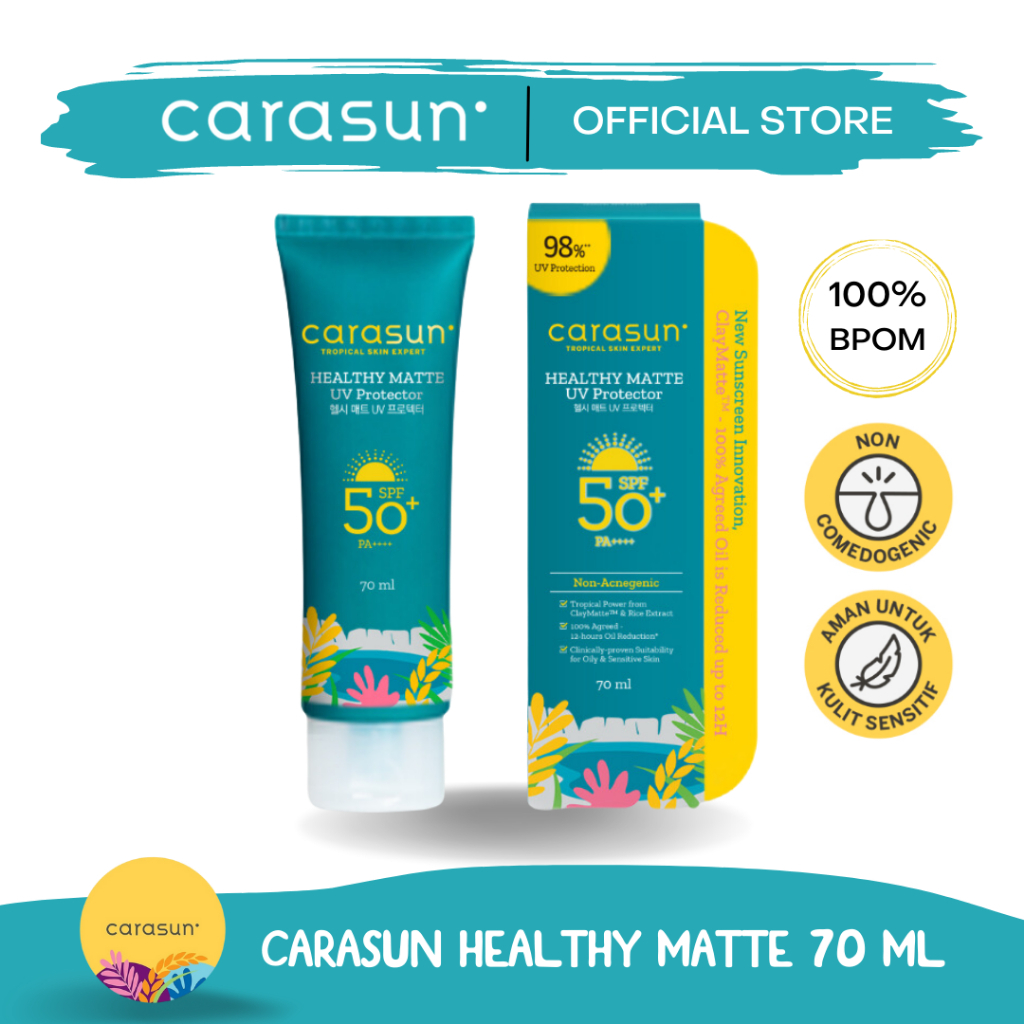 Jual Carasun Sunscreen Healthy Matte UV Protector 30ml SPF 50+ PA++++ (Normal-Oily Skin ...
