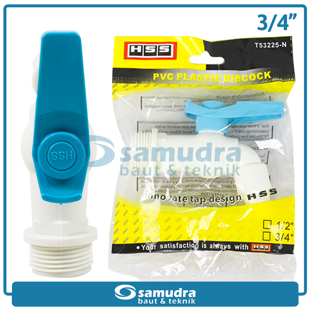 Jual Kran Air PVC 3/4" HSS T53225 Pipa Plastik Tembok Rumah Kamar Mandi ...