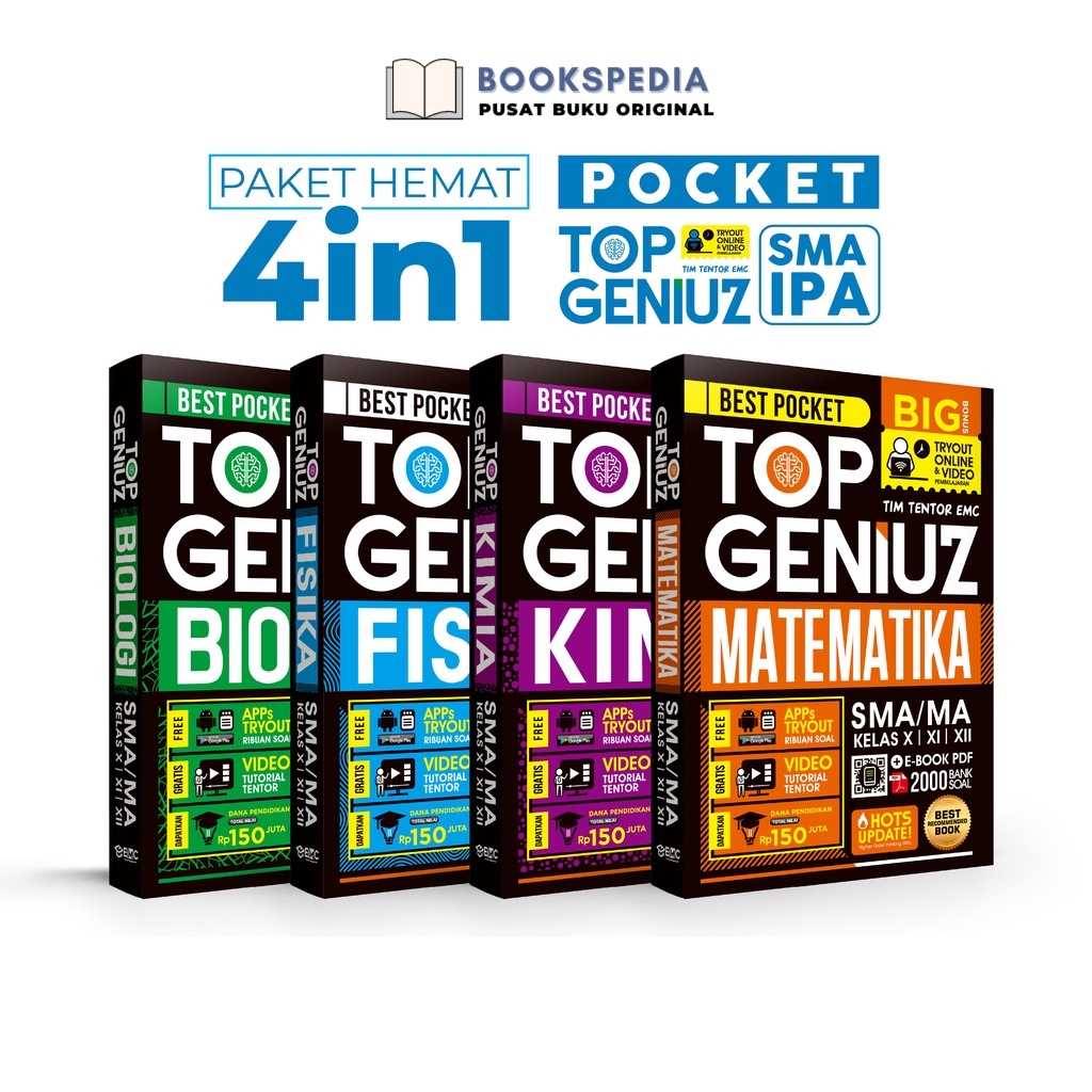 Jual BUKU Best Pocket Top Geniuz Matematika SMA MA Kelas 10,11,12 | Shopee Indonesia