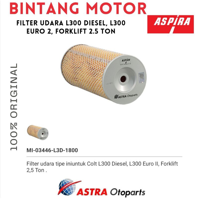 Jual Filter Udara L300 Diesel L300 Euro 2 Forklift 2.5 ton Aspira ...