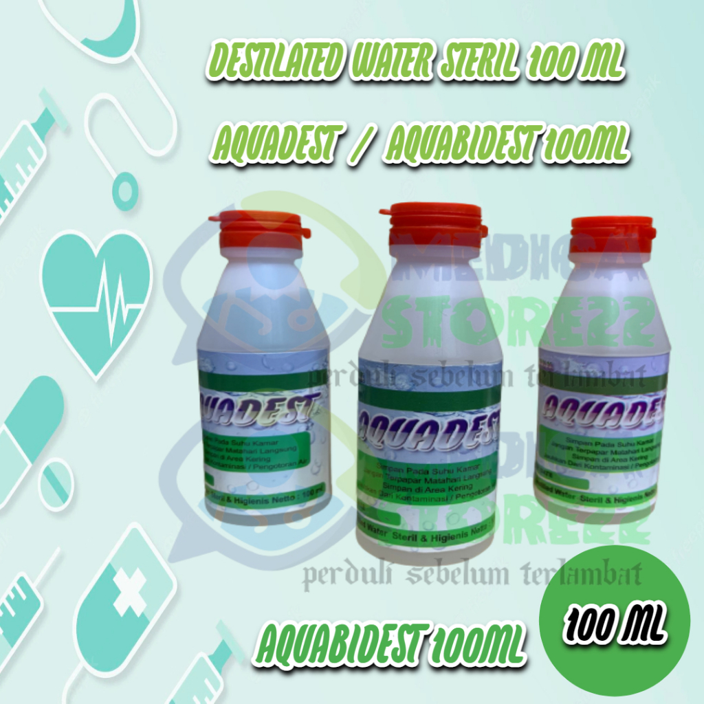 Jual Aquadest 100ml | Destilated Water 100 ml | perlengkapan P3K ...