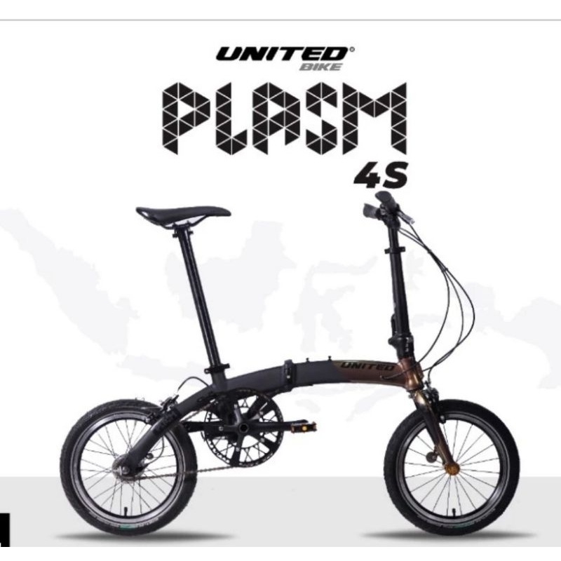 Jual Sepeda Lipat 16 inch United PLASM 4S folding bike | Shopee Indonesia