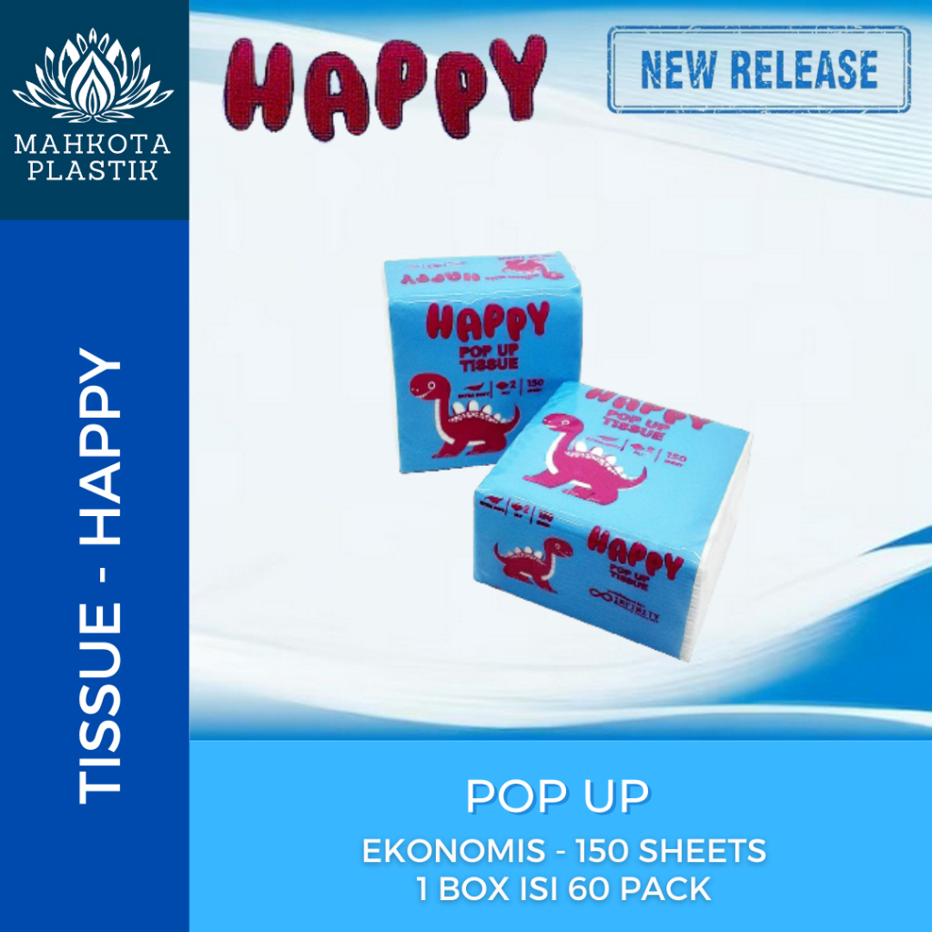 Jual MAHKOTA PLASTIK l TISSUE HAPPY POP UP EKONOMIS 150 SHEETS (PER ...