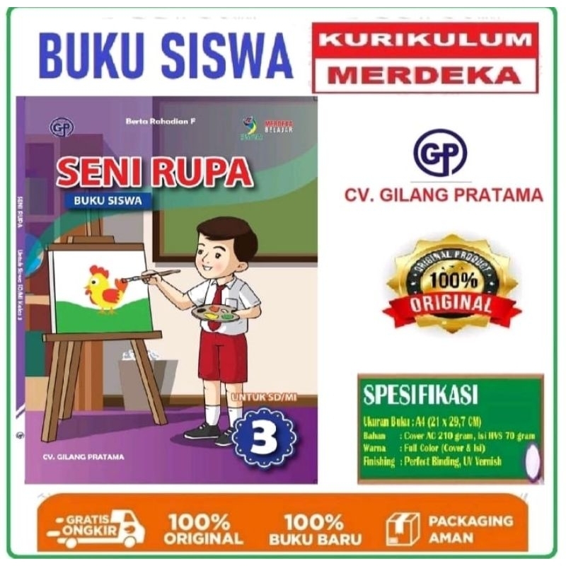 Jual buku teks siswa seni rupa kurikulum merdeka kelas 3 penerbit Gilang Pratama | Shopee Indonesia