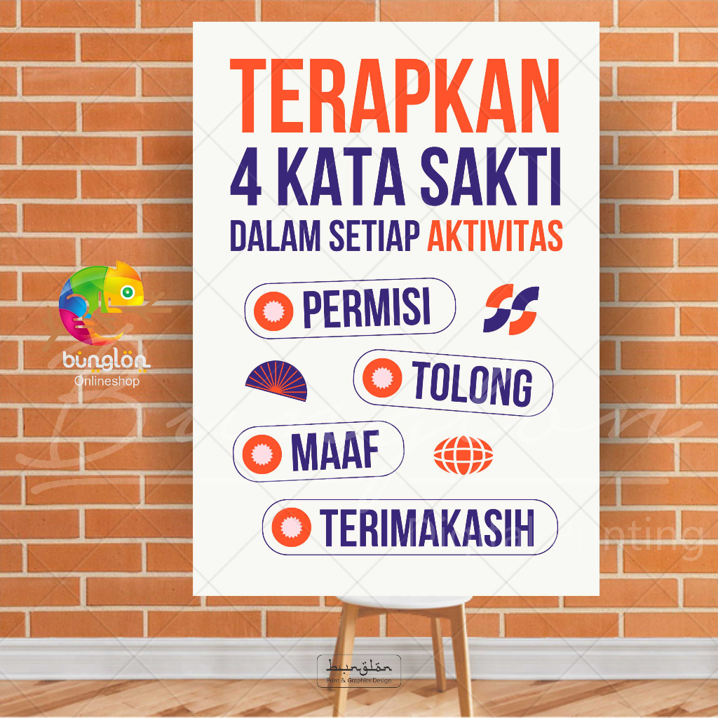 Jual Poster Edukasi Terapkan 4 Kata Sakti Dalam Setiap Aktivitas ...