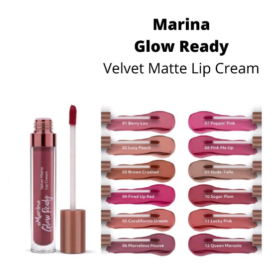 Jual Marina Glow ready Velvet Matte Lip Cream 5ml | Shopee Indonesia