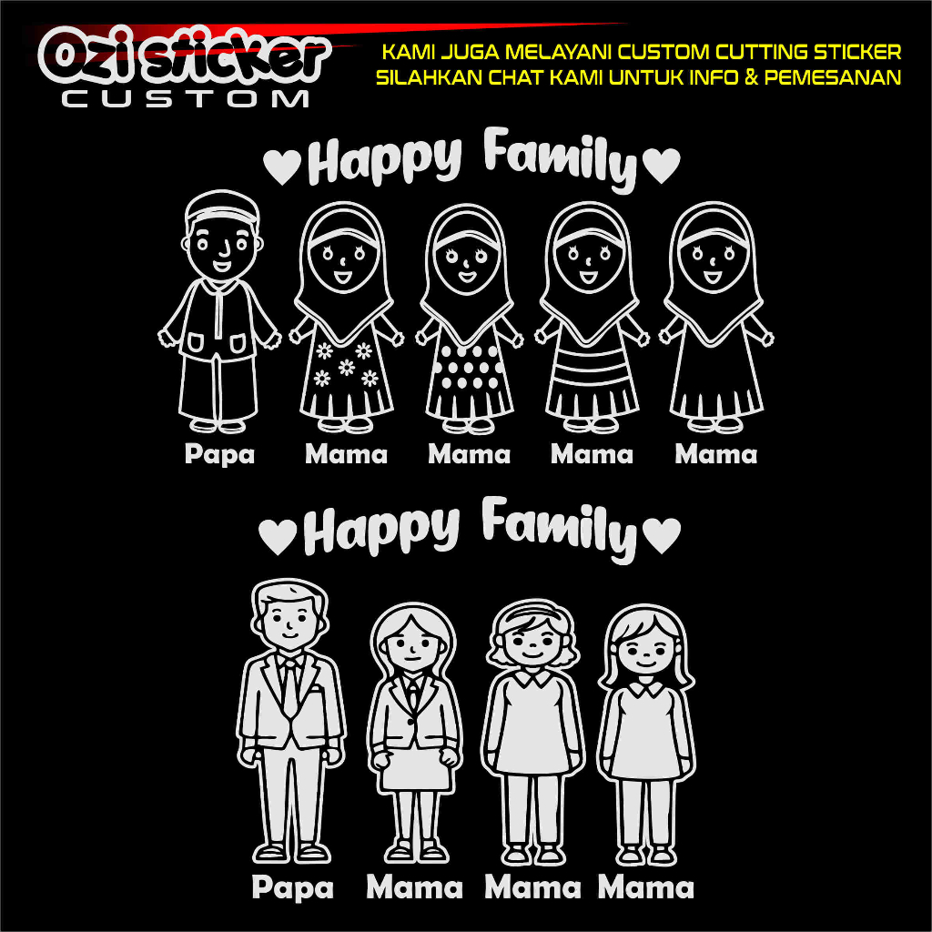 Jual STICKER FAMILY 4 ISTRI, STICKER HAPPY FAMILY | Shopee Indonesia