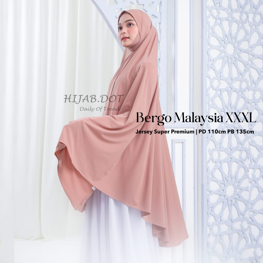 Jual Bergo Malaysia Size (3XL) (Jilbab Haji & Umroh) By HIJAB.DOT | Shopee Indonesia