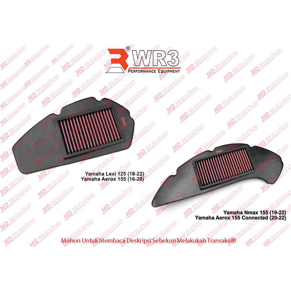 Jual Air Filter Udara Racing WR3 Aerox 155 Lexi 125 New Nmax 155/Nmax ...
