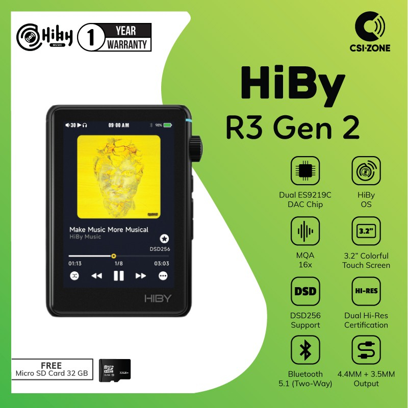 Jual HiBy R3 II / R3 Gen 2 Dual ES9219C Portable Digital Audio Player ...